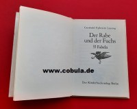 Der Rabe und der Fuchs DDR Trompeterbuch (ab 8 Jahre) Gotthold Ephraim Lessing, Wolfgang Würfel ...